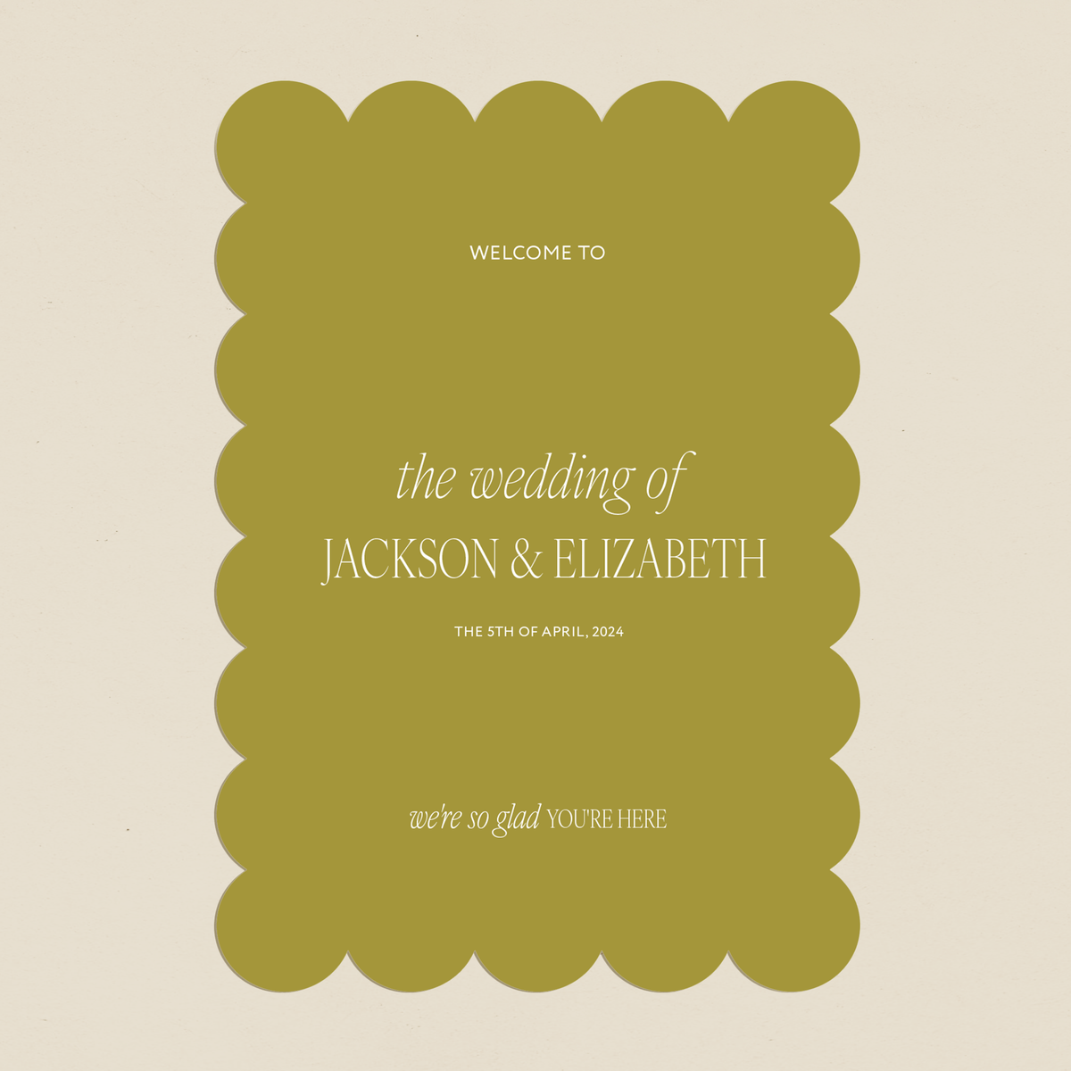 Emily Welcome Sign – Custom Wedding & Event Stationery